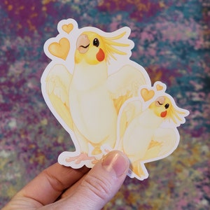 Heartwings Cockatiel Sticker || Weatherproof - Etsy
