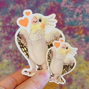 Heartwings Cockatiel Sticker || Weatherproof - Etsy