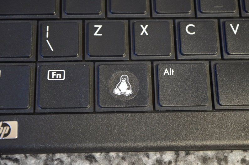Linux Tux circle keyboard sticker | Etsy