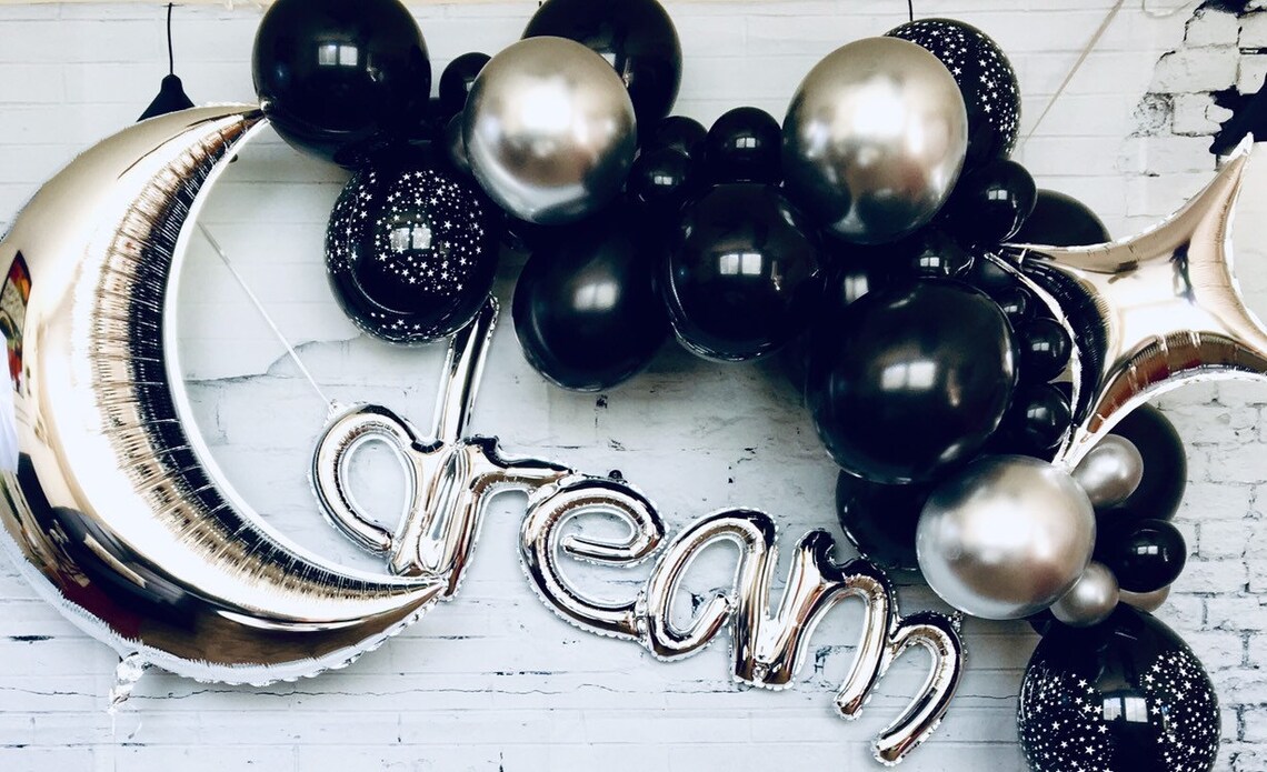 Shiny Silver Moon Balloon Garland Kit Space Party Out of | Etsy