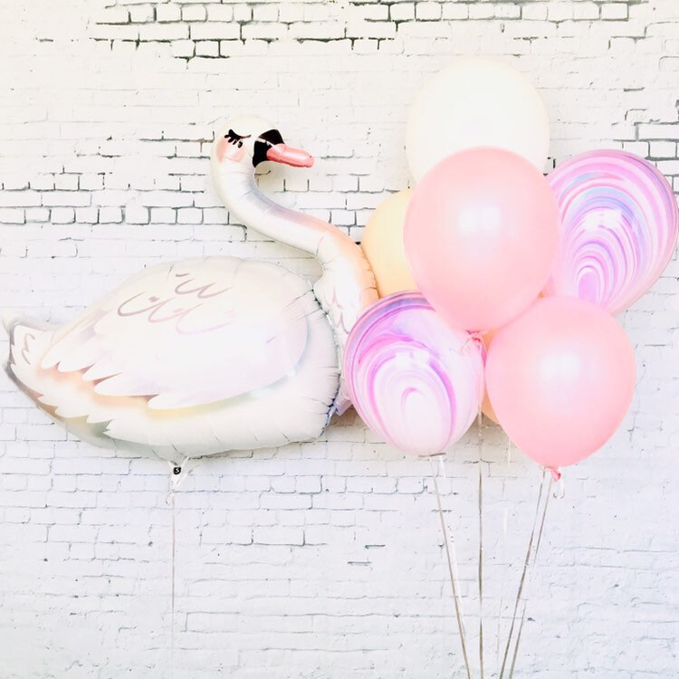 WHITE SWAN Foil Balloon 35 and 11 Balloon Bundle | Etsy