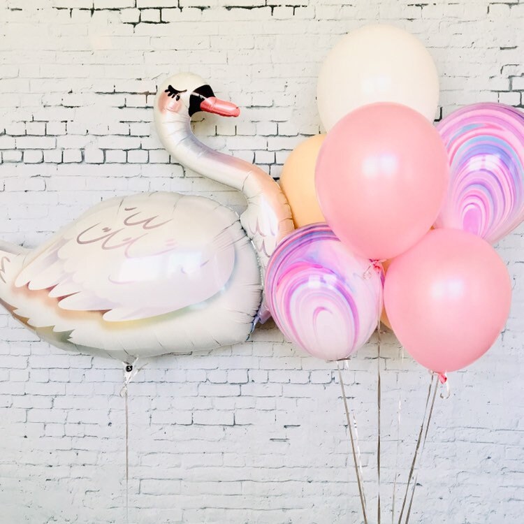 WHITE SWAN Foil Balloon 35 and 11 Balloon Bundle | Etsy