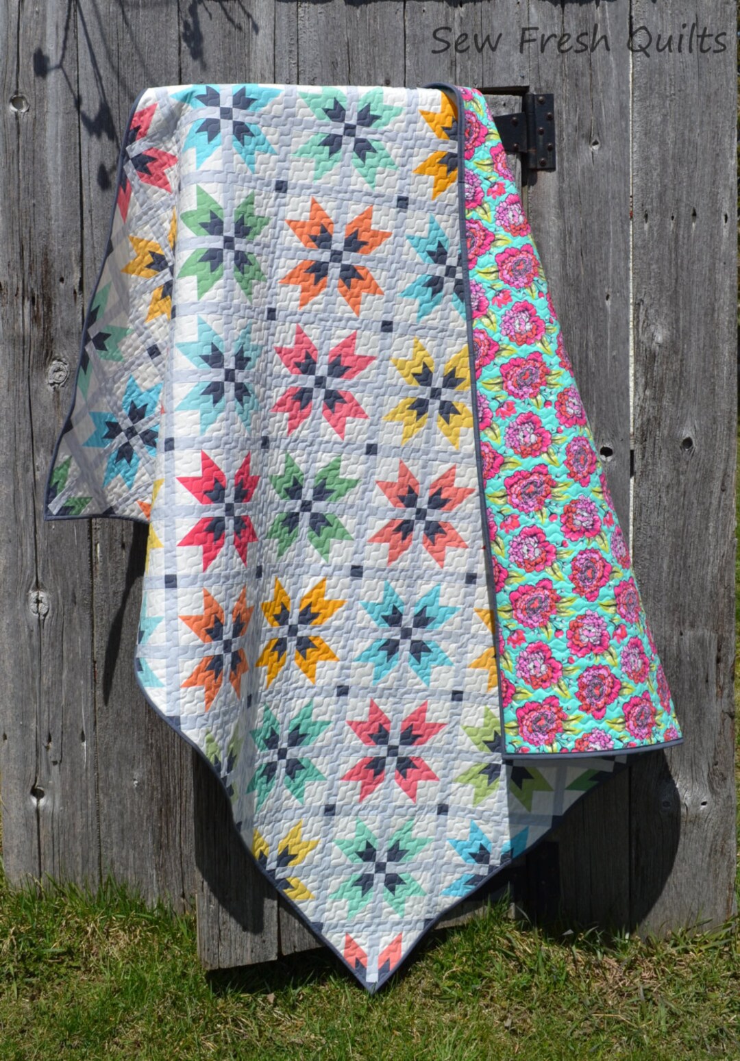 On Point PAPER Quilt Pattern, to Be Mailed, Modern Patchwork, KONA ...