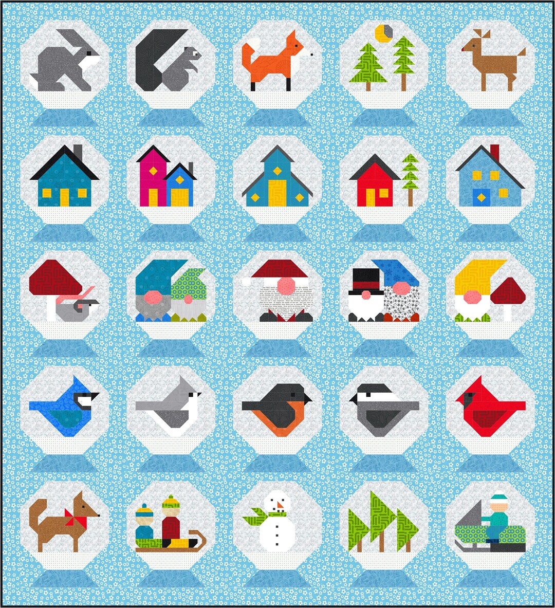 Winter Wonderland 25 Block Christmas Quilt Pattern, PDF, Instant ...