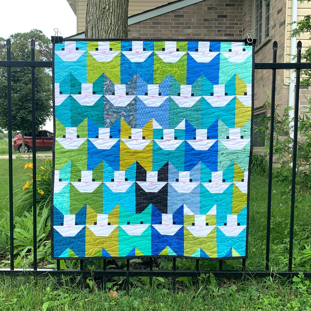 Cats Cats Cats Crib Quilt for Sale Ready to Ship Nursery Blanket ...