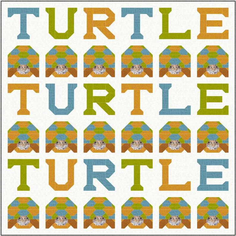T is for TURTLE Back 2 School Quilt Pattern pdf Instant | Etsy