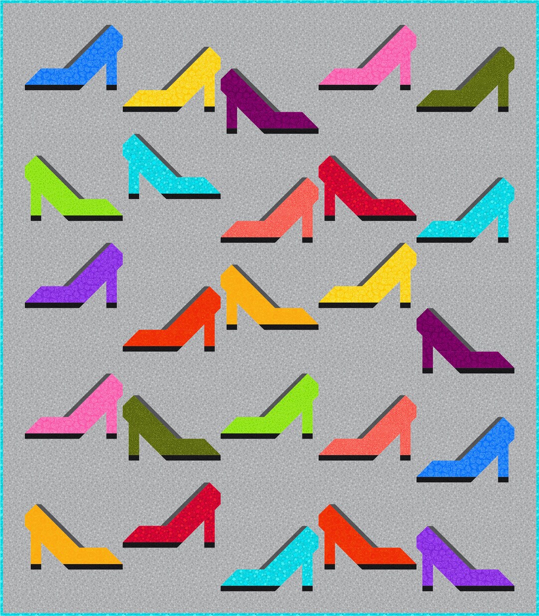 High Heel Shoes PAPER Quilt Pattern, to Be Mailed, Modern Patchwork ...