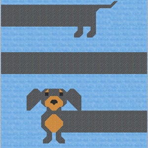 Weiner Dog Quilt Pattern PDF Instant Download Modern Patchwork ...