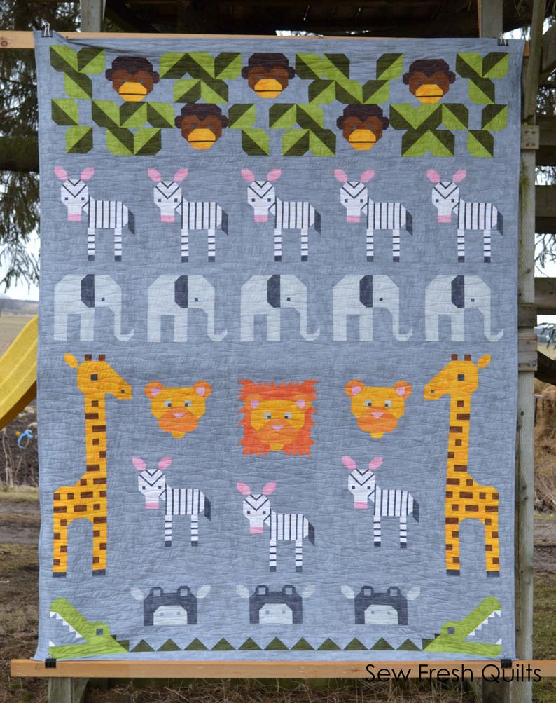 Jungle Friends Quilt Pattern PDF Instant Download animals | Etsy