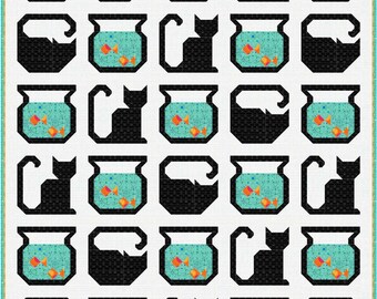 Cat and Fish Bowl | Etsy