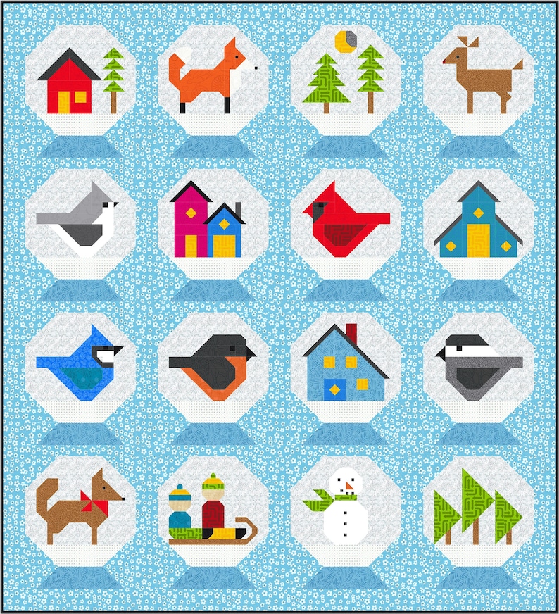 Winter Wonderland 25 Block Christmas Quilt Pattern, PDF, Instant ...