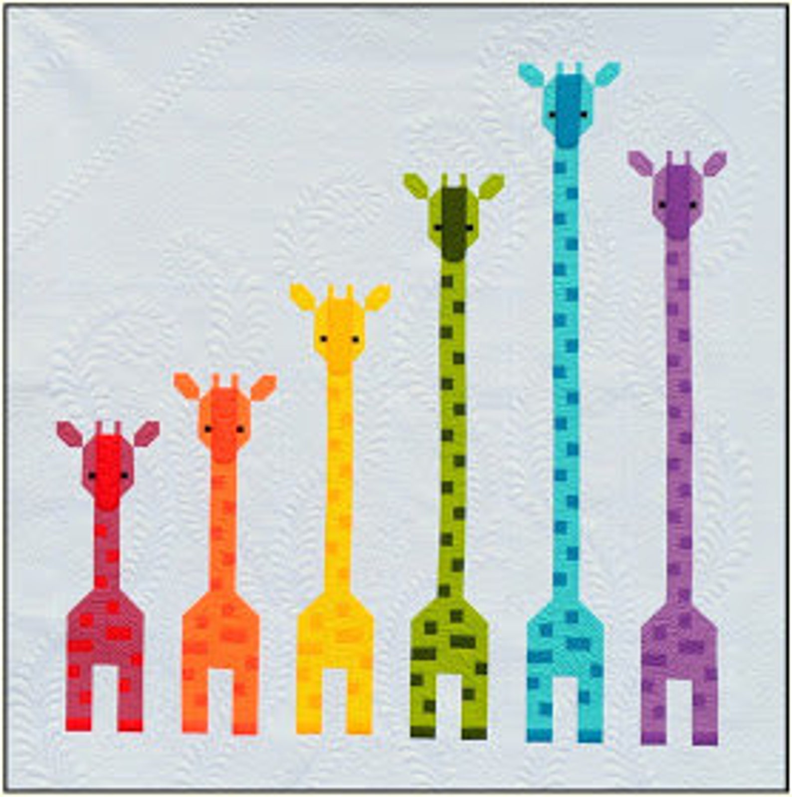 Giraffes in a Row Quilt Pattern, PDF Instant Download Modern Patchwork ...