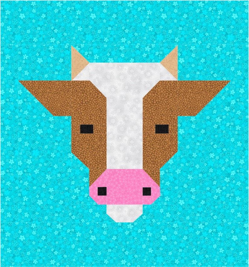 Cow Quilt BLOCK Pattern PDF Instant Download Modern - Etsy