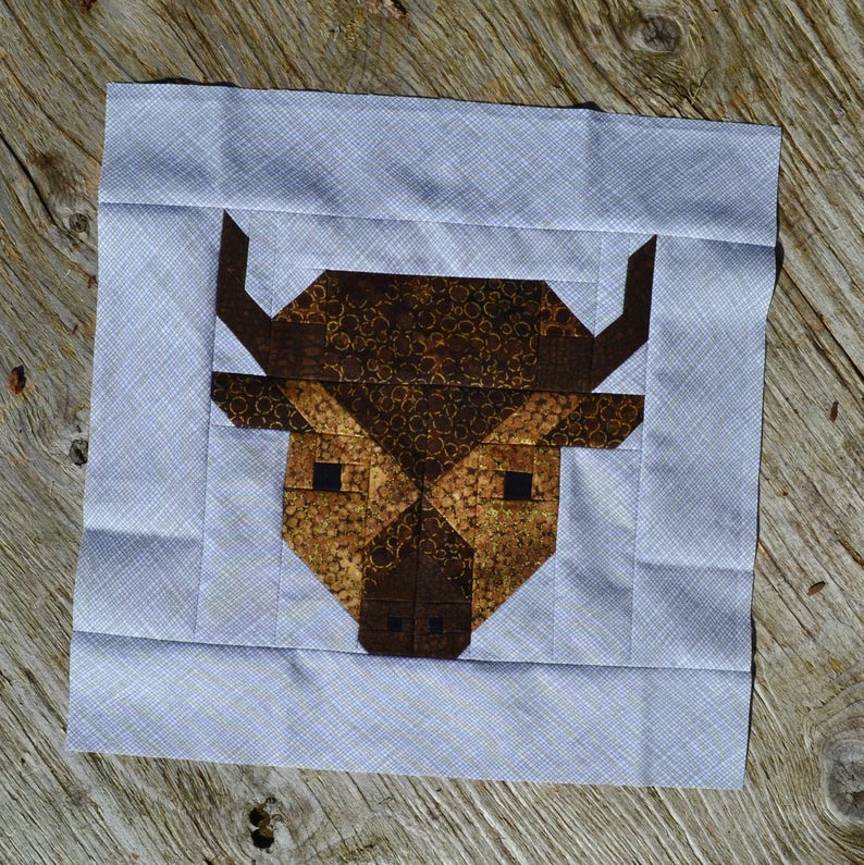 Buffalo Bison Quilt BLOCK Pattern PDF Instant Download | Etsy