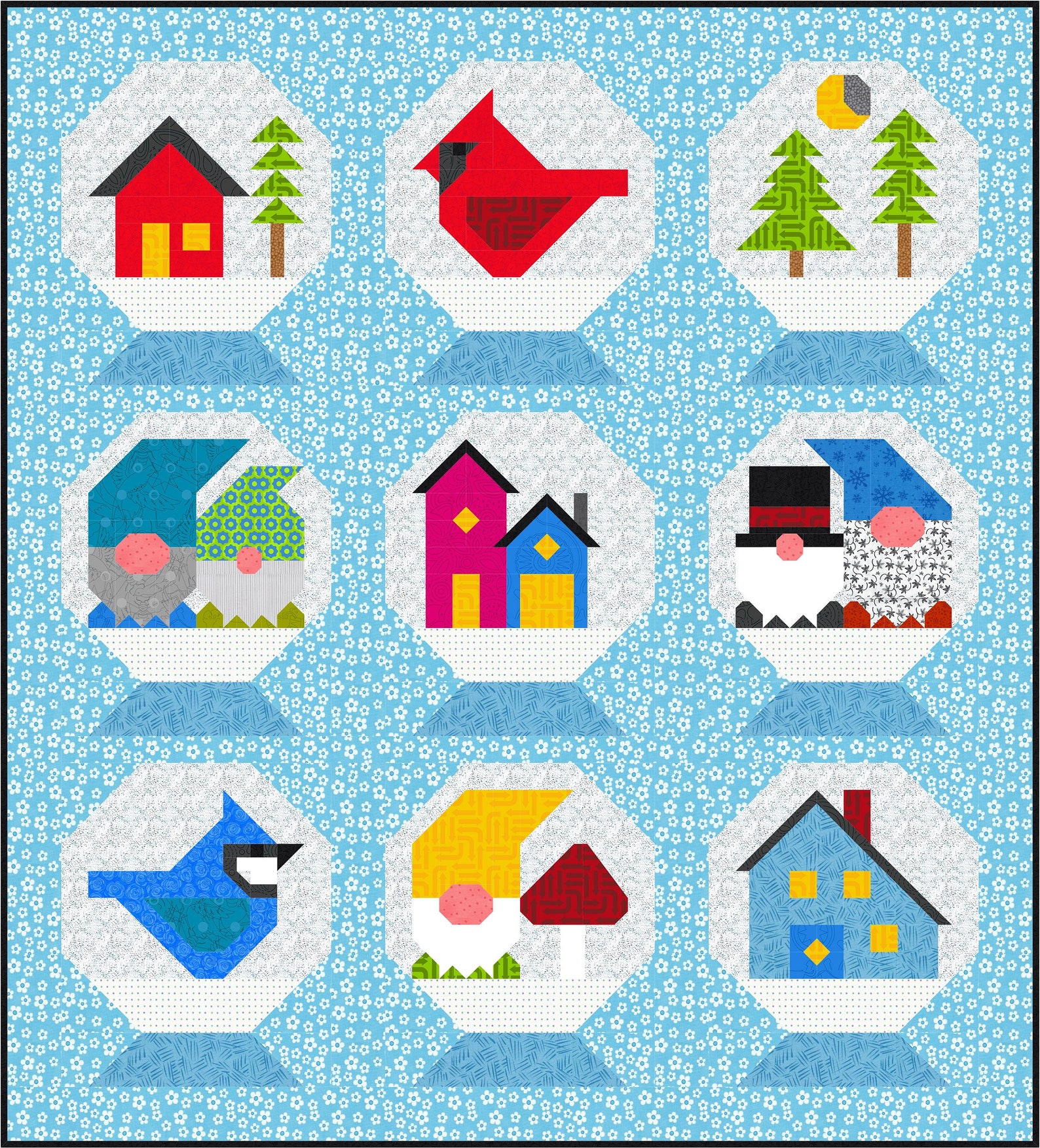 Winter Wonderland 25 Block Christmas Quilt Pattern, PDF, Instant ...