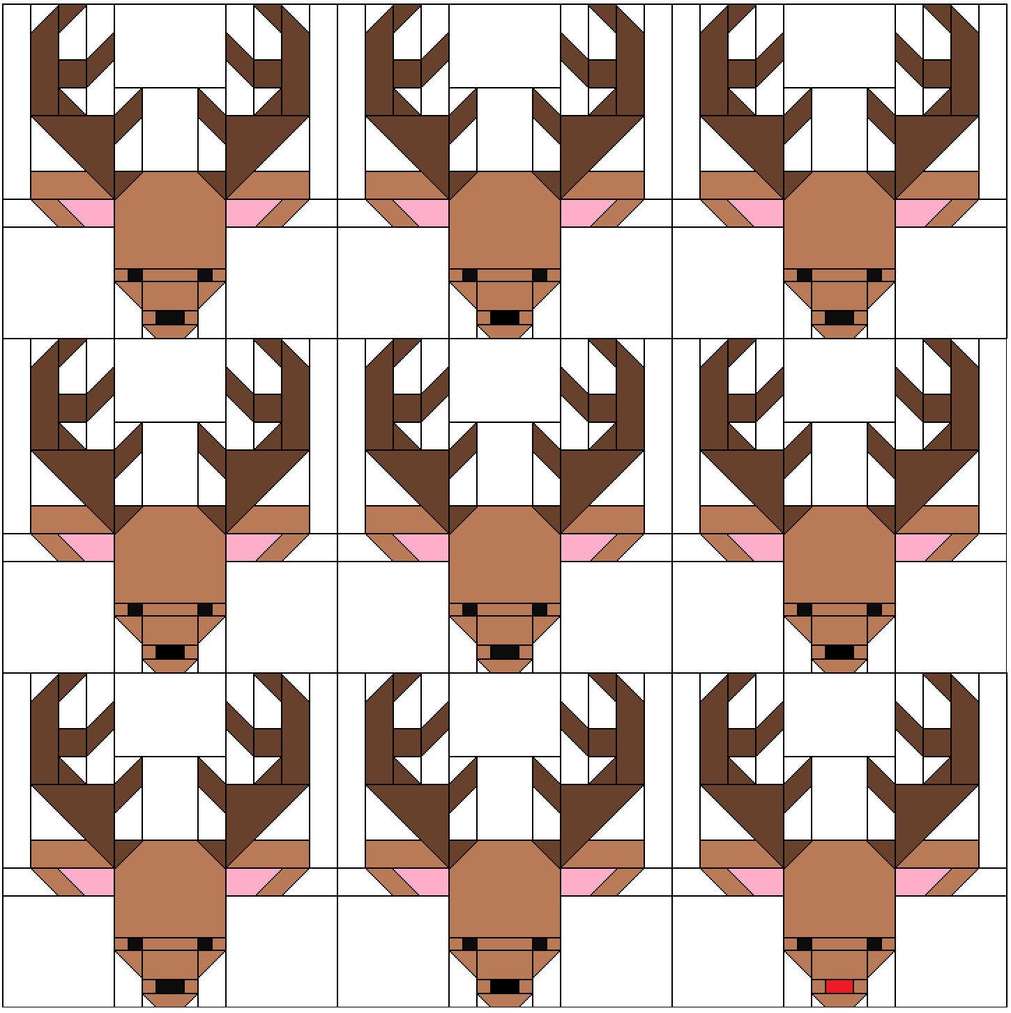 Deer Quilt Pattern PDF Instant Download 12 Block | Etsy Australia