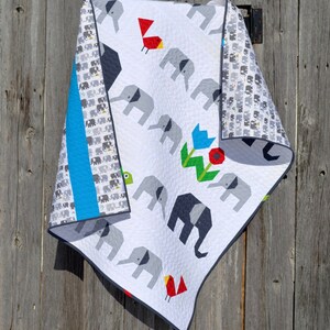 Elephant Parade Quilt Pattern, PDF, Instant Download, Modern Patchwork ...