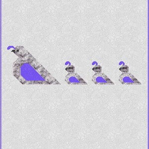 Quail in a Row Quilt Pattern PDF Instant Download Modern - Etsy