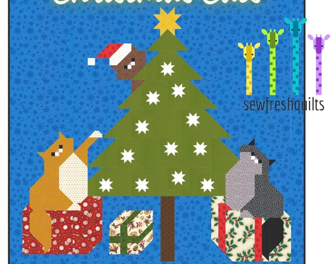Christmas Cats Quilt Pattern, PDF, Instant Download, Modern Pieced ...