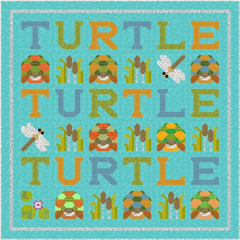 T is for TURTLE Back 2 School Quilt Pattern pdf Instant | Etsy