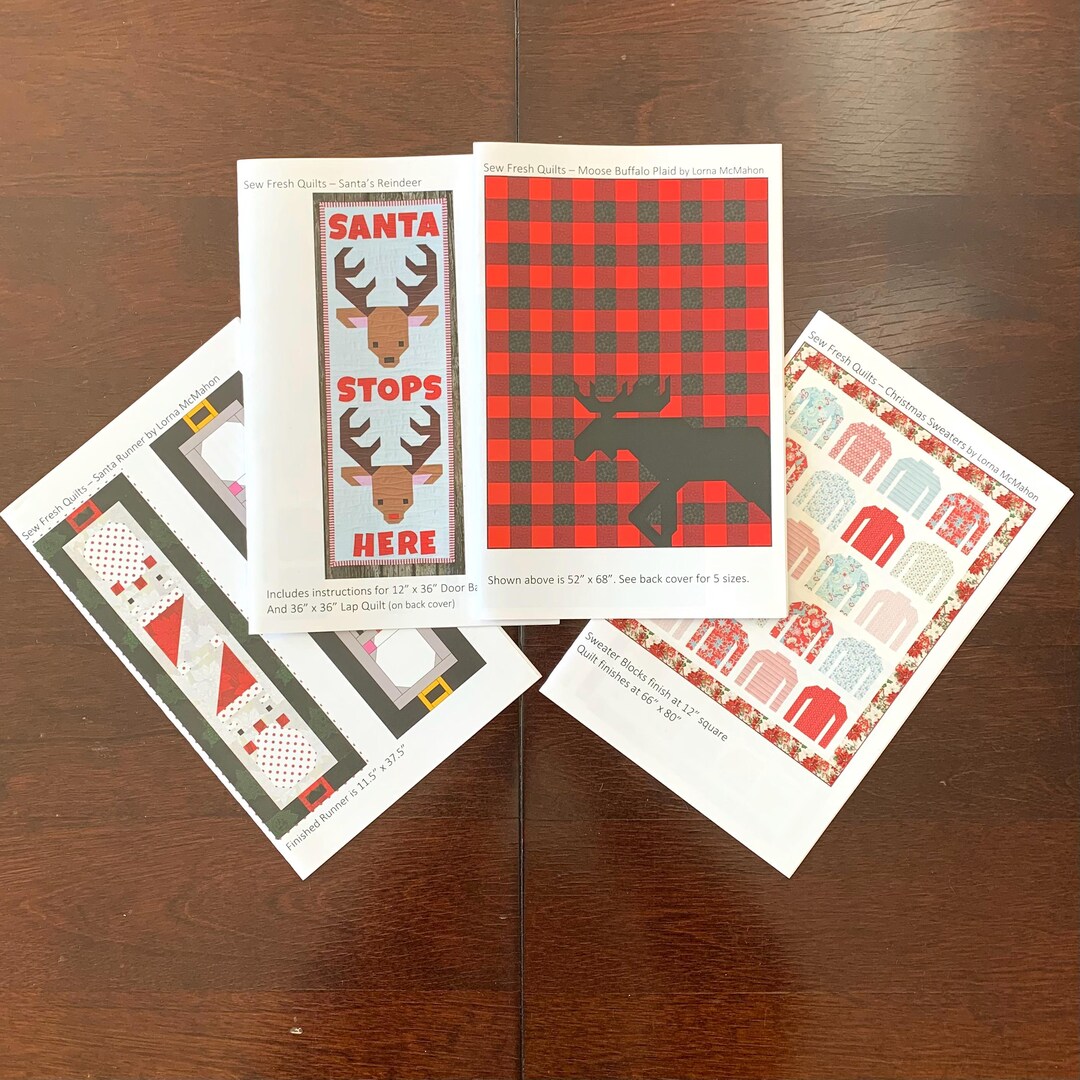 4 PAPER Quilt Patterns, to Be Mailed Modern Patchwork Animal ...