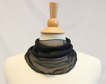 Navy Blue Tracheotomy Athletic Mesh Knit Snap-on Neck Scarf for ...