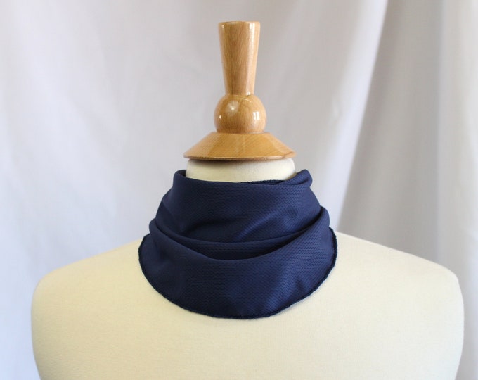 Navy Blue Tracheotomy Athletic Mesh Knit Snap-on Neck Scarf for ...