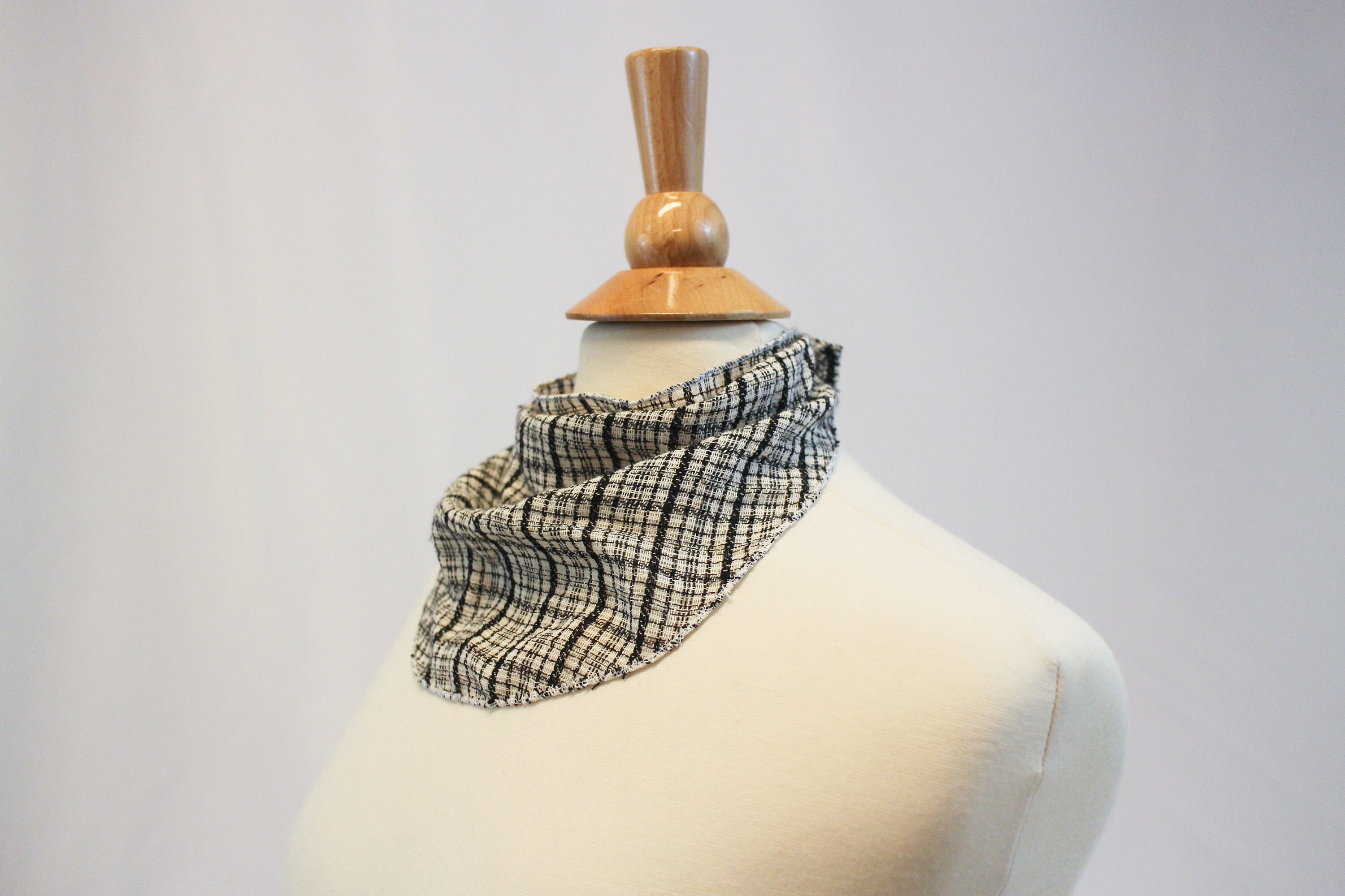 Black & White Plaid Snap-on Neck Scarf for Tracheostomy Cover - Etsy