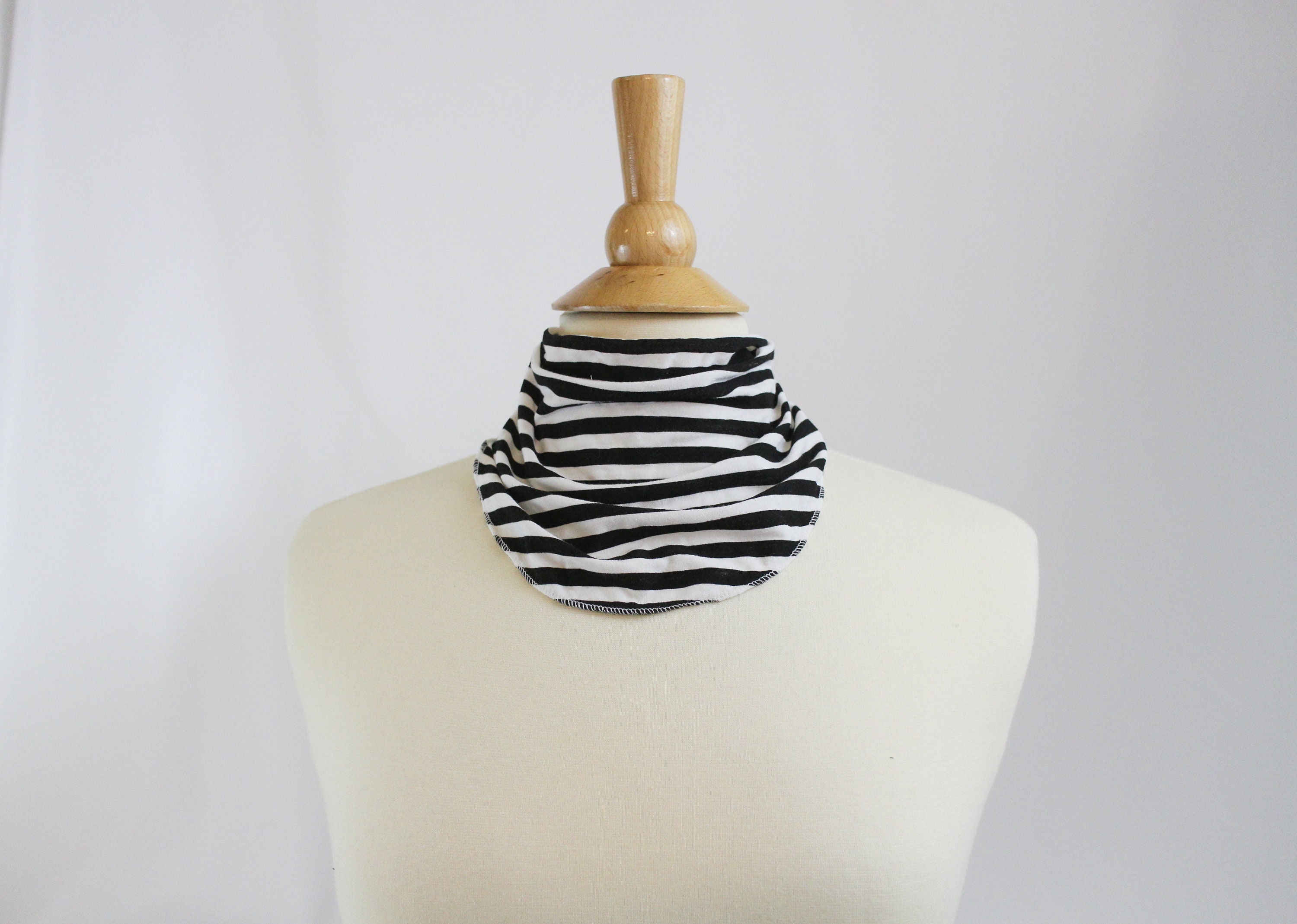 Tracheotomy Black & White Snap-on Neck Scarf for Tracheostomy Cover - Etsy