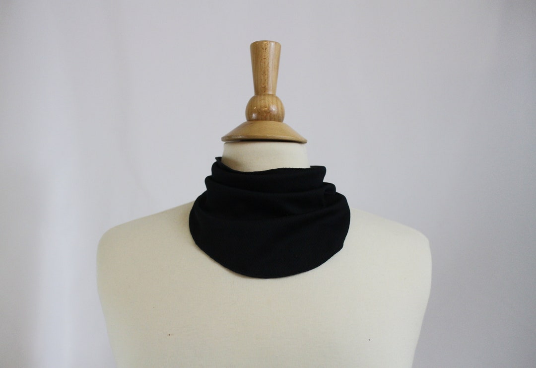 Tracheotomy Black Athletic Mesh Knit Snap-on Neck Scarf for ...
