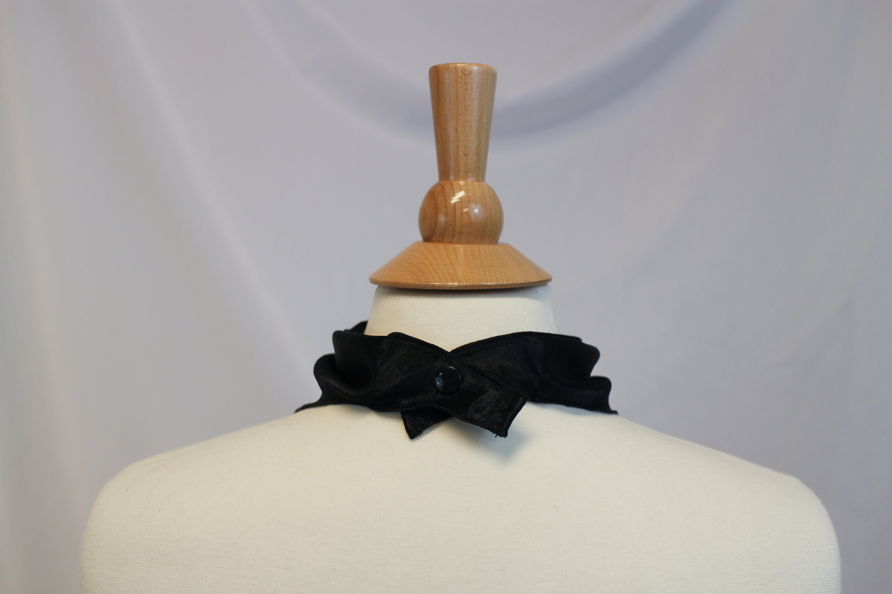 Black Crushed Satin Tracheotomy Snap-on Neck Scarf for Tracheostomy ...