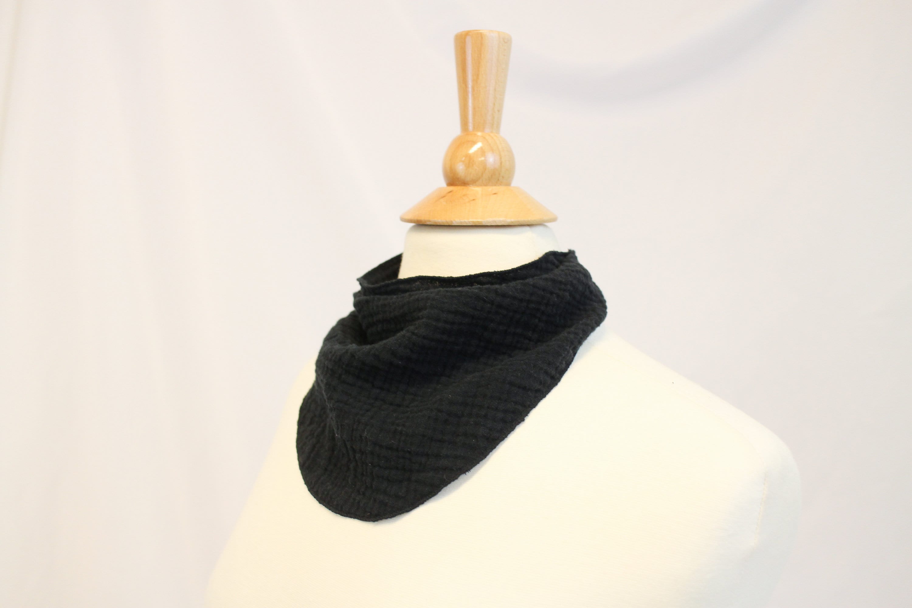 Black Soft Bubble Gauze Snap-on Neck Scarf for Tracheostomy Cover - Etsy