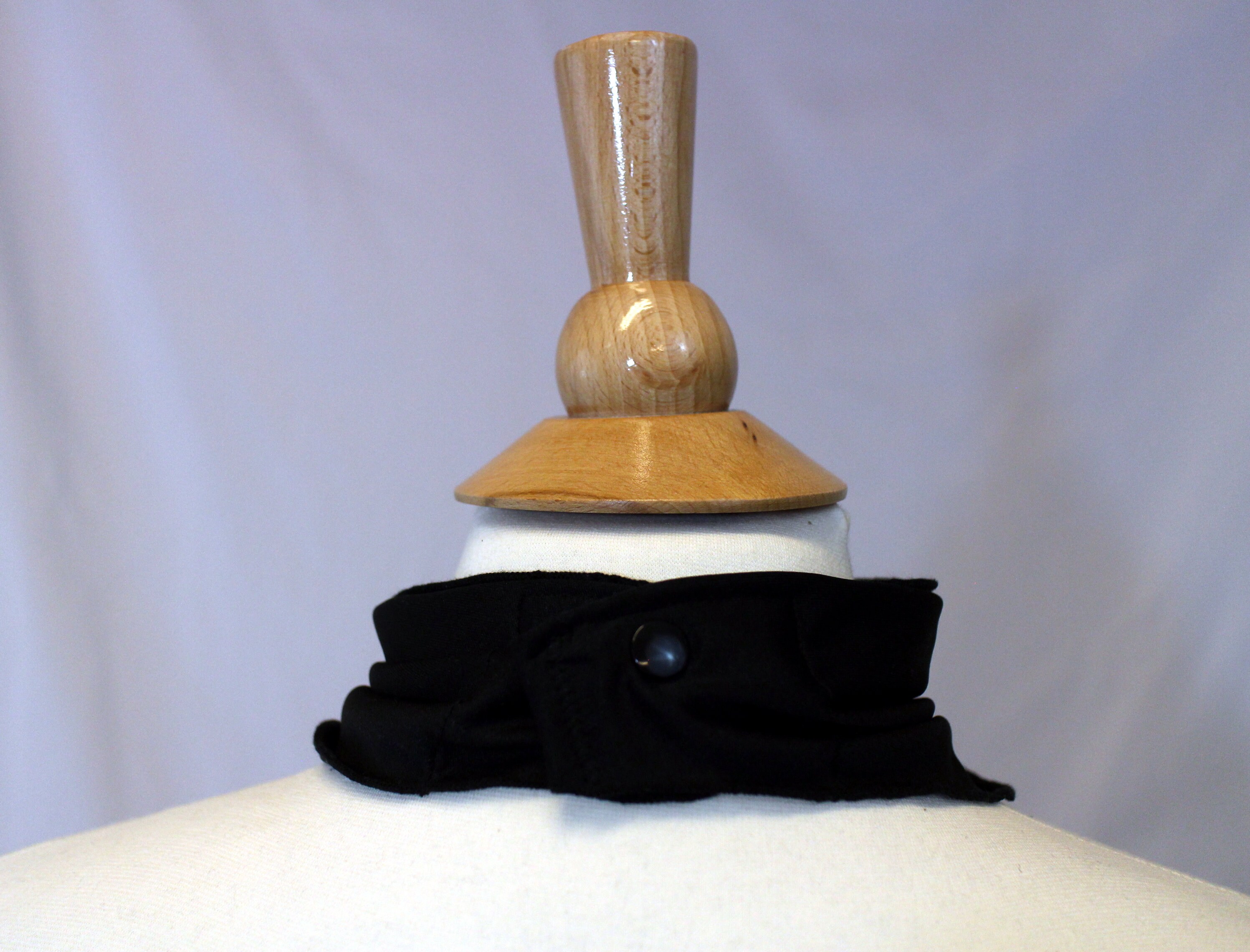 Tracheotomy Black Poly Knit Snap-on Neck Scarf for Tracheostomy Cover ...