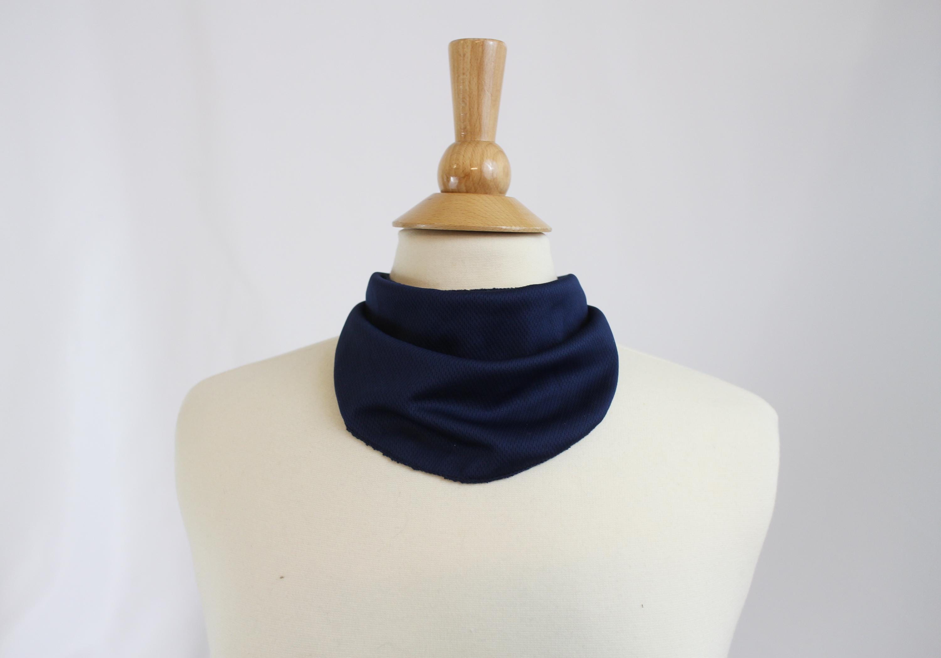 Navy Blue Tracheotomy Athletic Mesh Knit Snap-on Neck Scarf for ...
