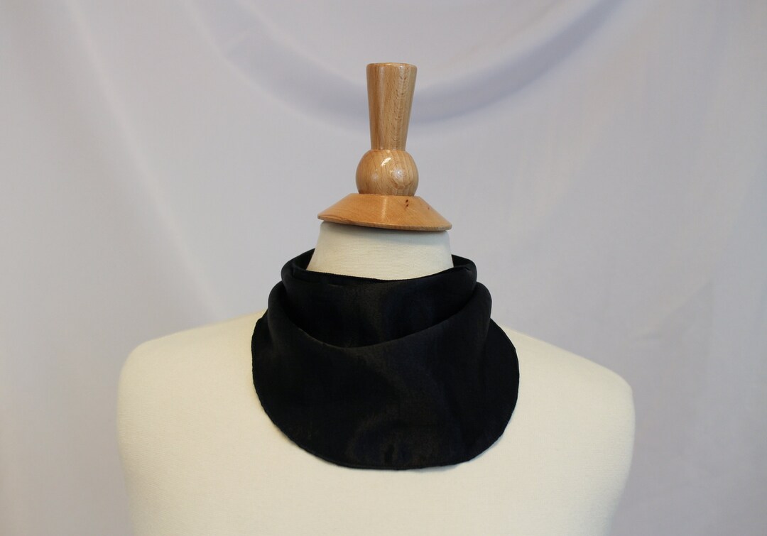 Black Crushed Satin Tracheotomy Snap-on Neck Scarf for Tracheostomy ...