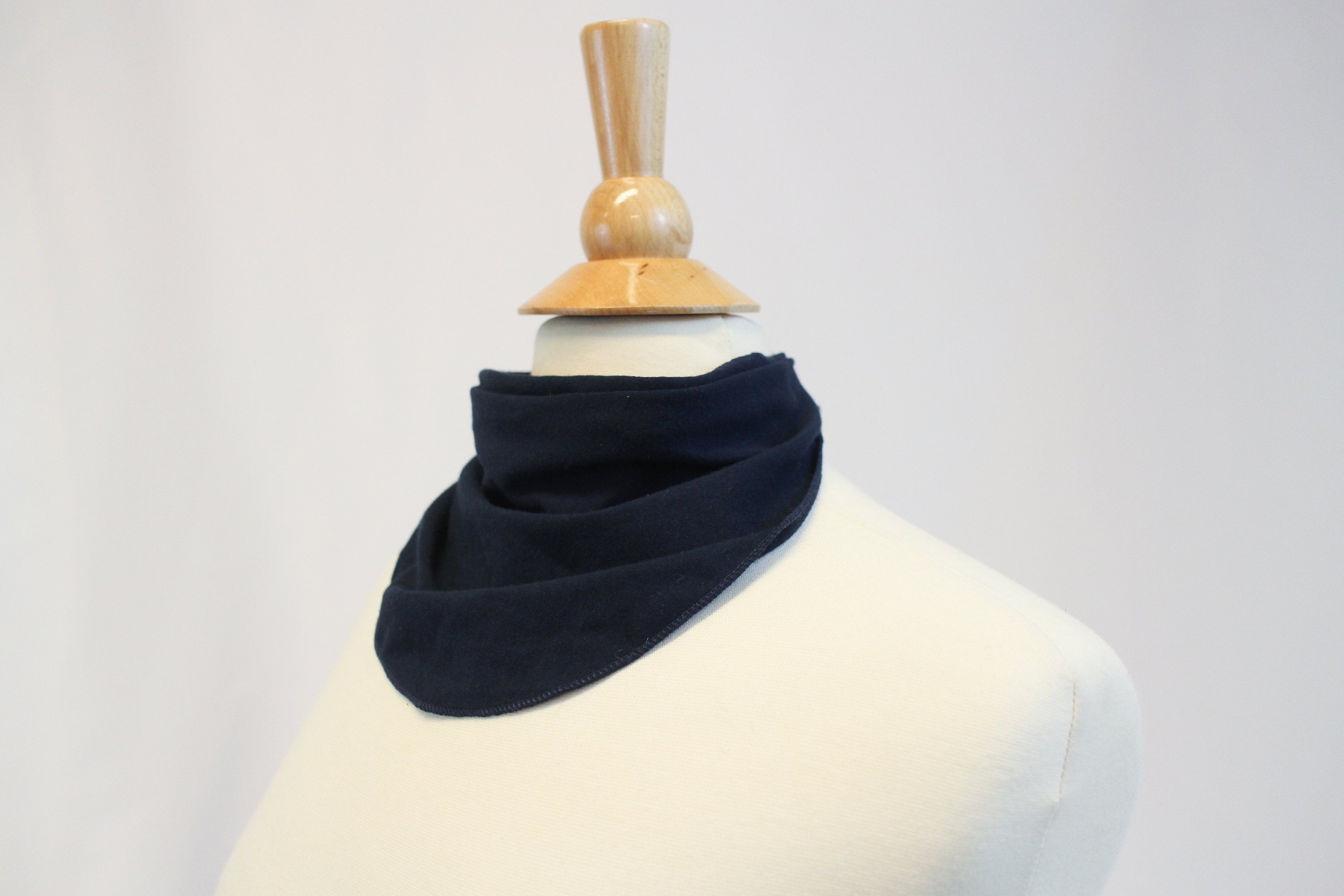 Deep Navy Stretch Knit Tracheotomy Snap-on Neck Scarf for Tracheostomy ...
