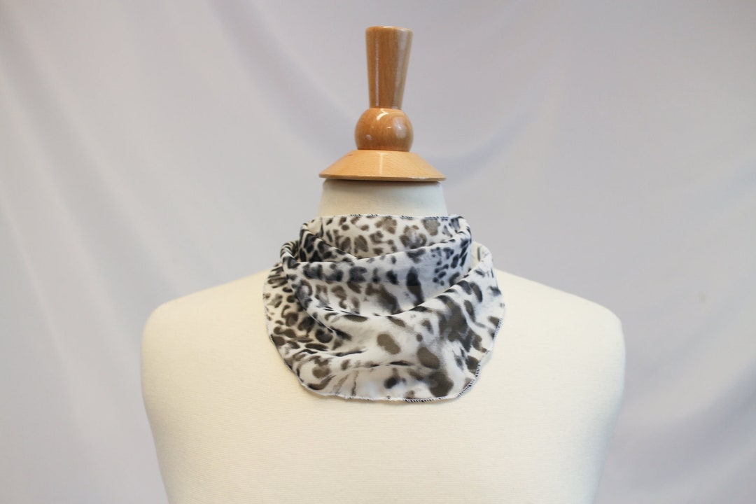 Tracheotomy Sheer Leopard Print Snap-on Neck Scarf for Tracheostomy ...