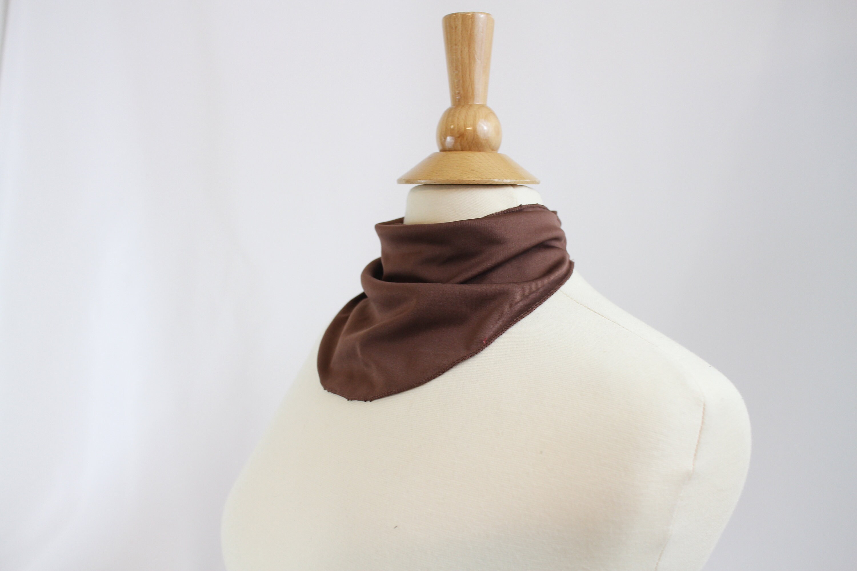 Brown Stretch Knit Tracheotomy Snap-on Neck Scarf for Tracheostomy ...