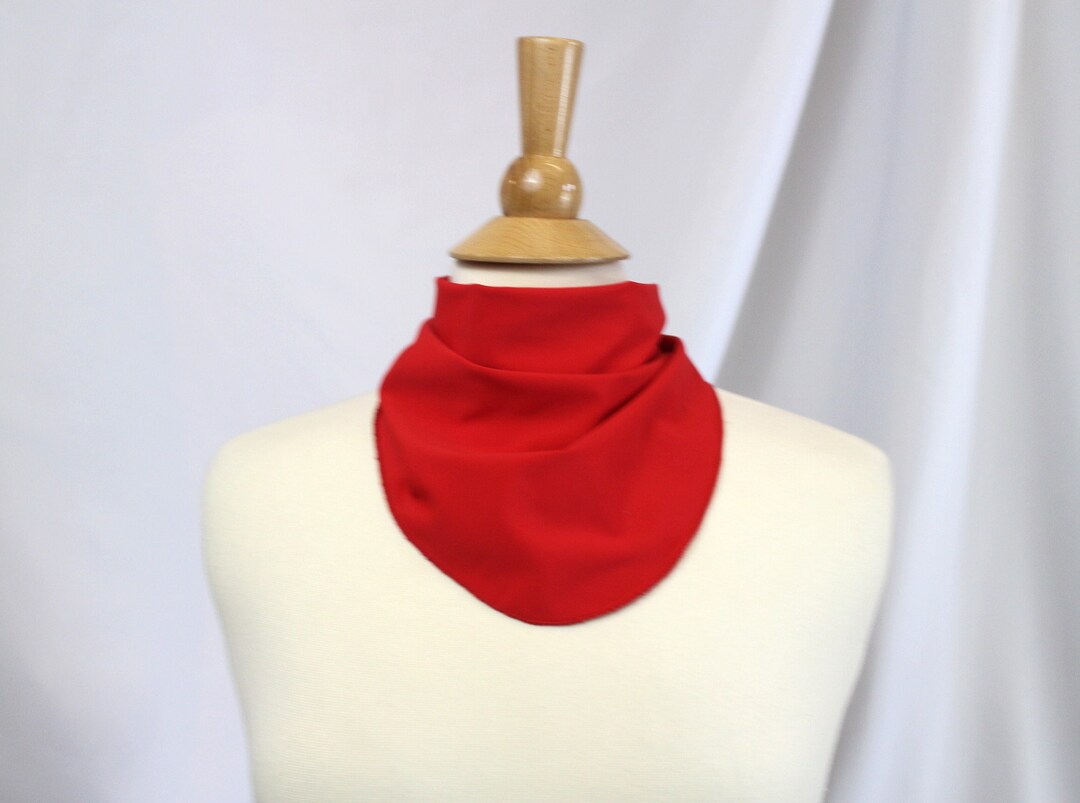 Red Matte Spandex Tracheotomy Stretch Snap-on Neck Scarf for ...