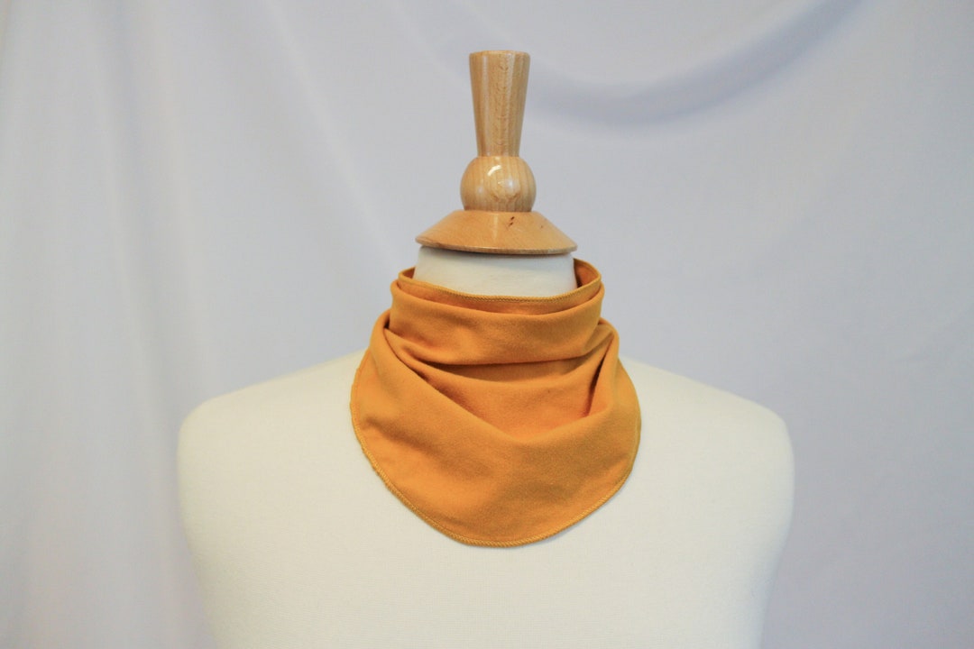 Mustard Stretch Knit Tracheotomy Snap-on Neck Scarf for Tracheostomy ...