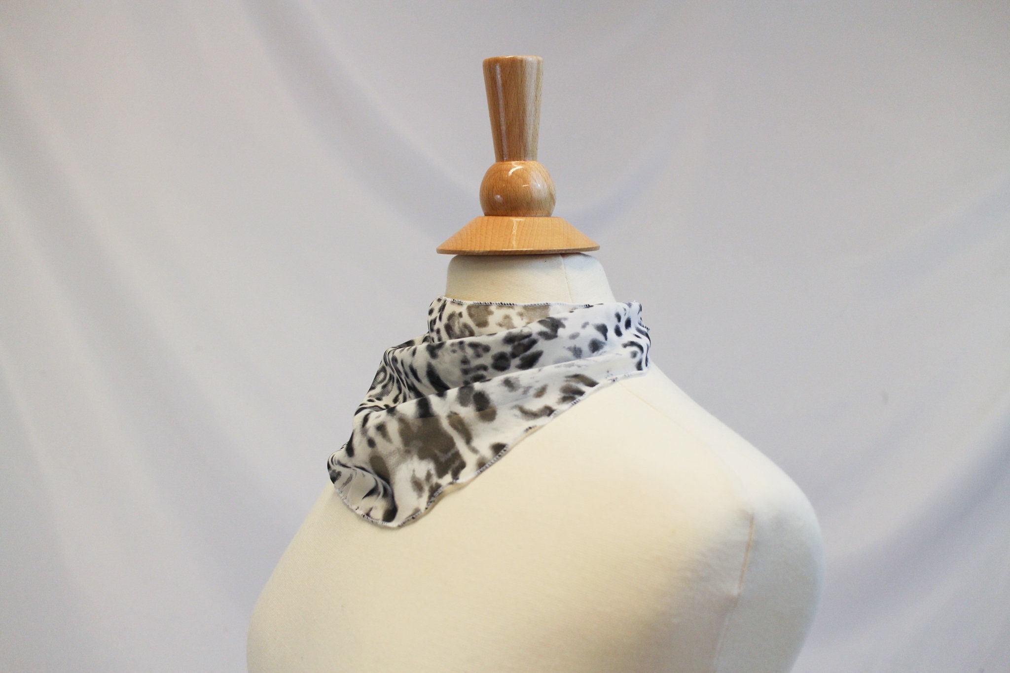Tracheotomy Sheer Leopard Print Snap-on Neck Scarf for Tracheostomy ...
