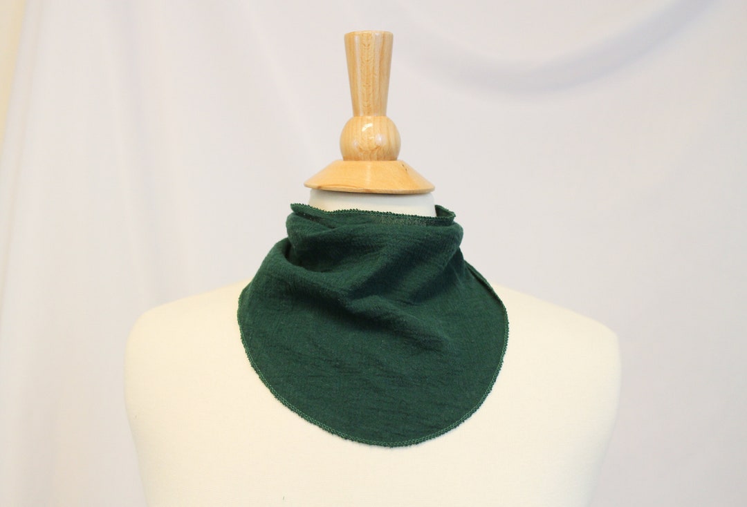 Dark Green Gauze Snap-on Neck Scarf for Tracheostomy Cover - Etsy