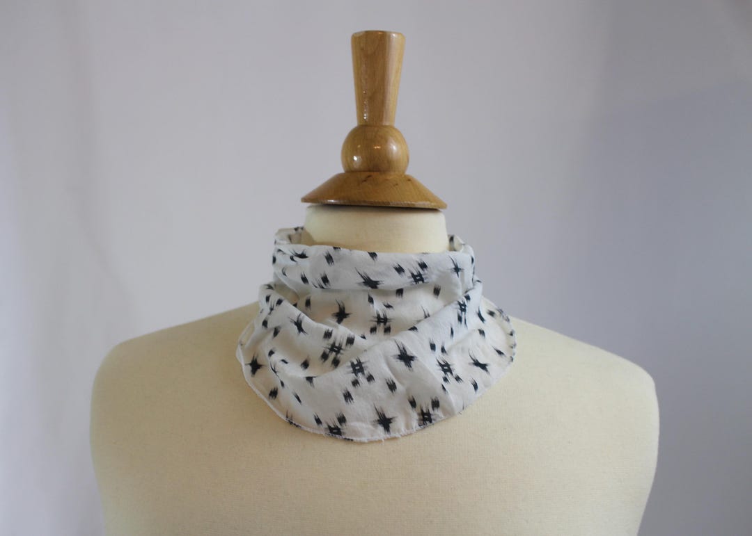 White Tissue Rayon Tracheotomy Snap-on Neck Scarf for Tracheostomy ...