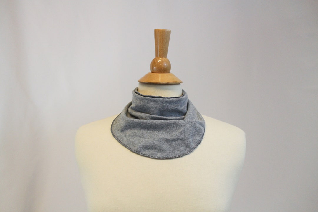 Heather Gray Tracheotomy Stretch Knit Snap-on Neck Scarf for ...