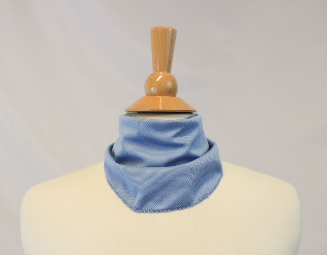 Tracheotomy Light Blue Athletic Mesh Knit Snap-on Neck Scarf for ...