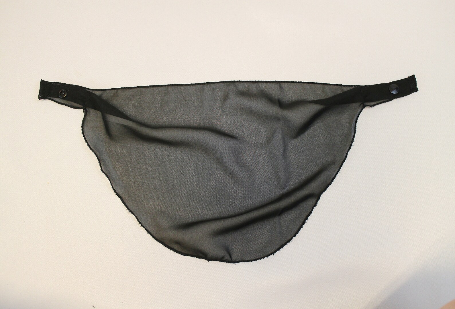 Tracheotomy Sheer Black Chiffon Snap-on Neck Scarf for Tracheostomy ...