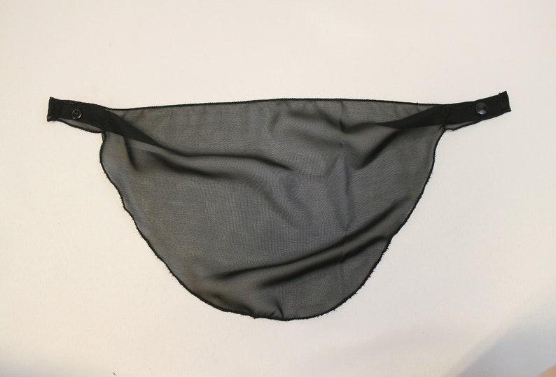 Tracheotomy Sheer Black Chiffon Snap-on Neck Scarf for Tracheostomy ...