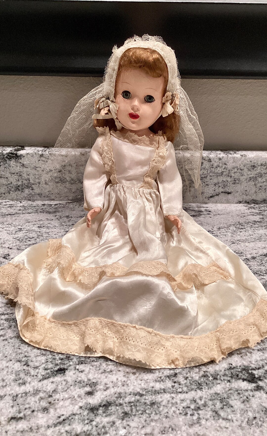 Tall Vintage Bride Doll 1950s-antique Bridal Doll Teeth Open - Etsy