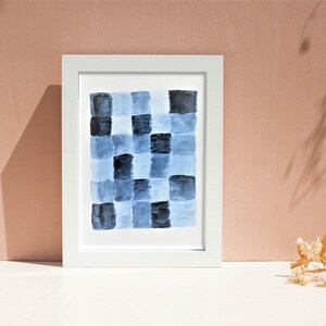 Navy Abstract Painting, Navy Abstract Wall Art, Minimalist Print, Navy ...