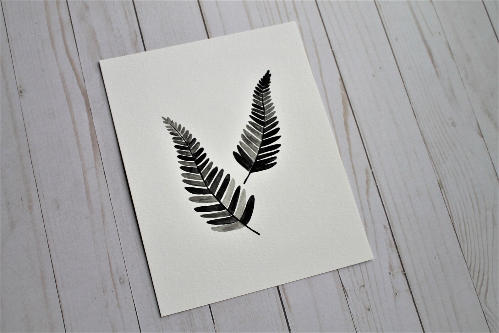 Fern Leaves Watercolor, Fern Leaves Painting, Fern Leaves Wall Art ...